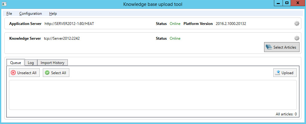 Installing the Knowledge Uploader (Knowledge Import Tool)
